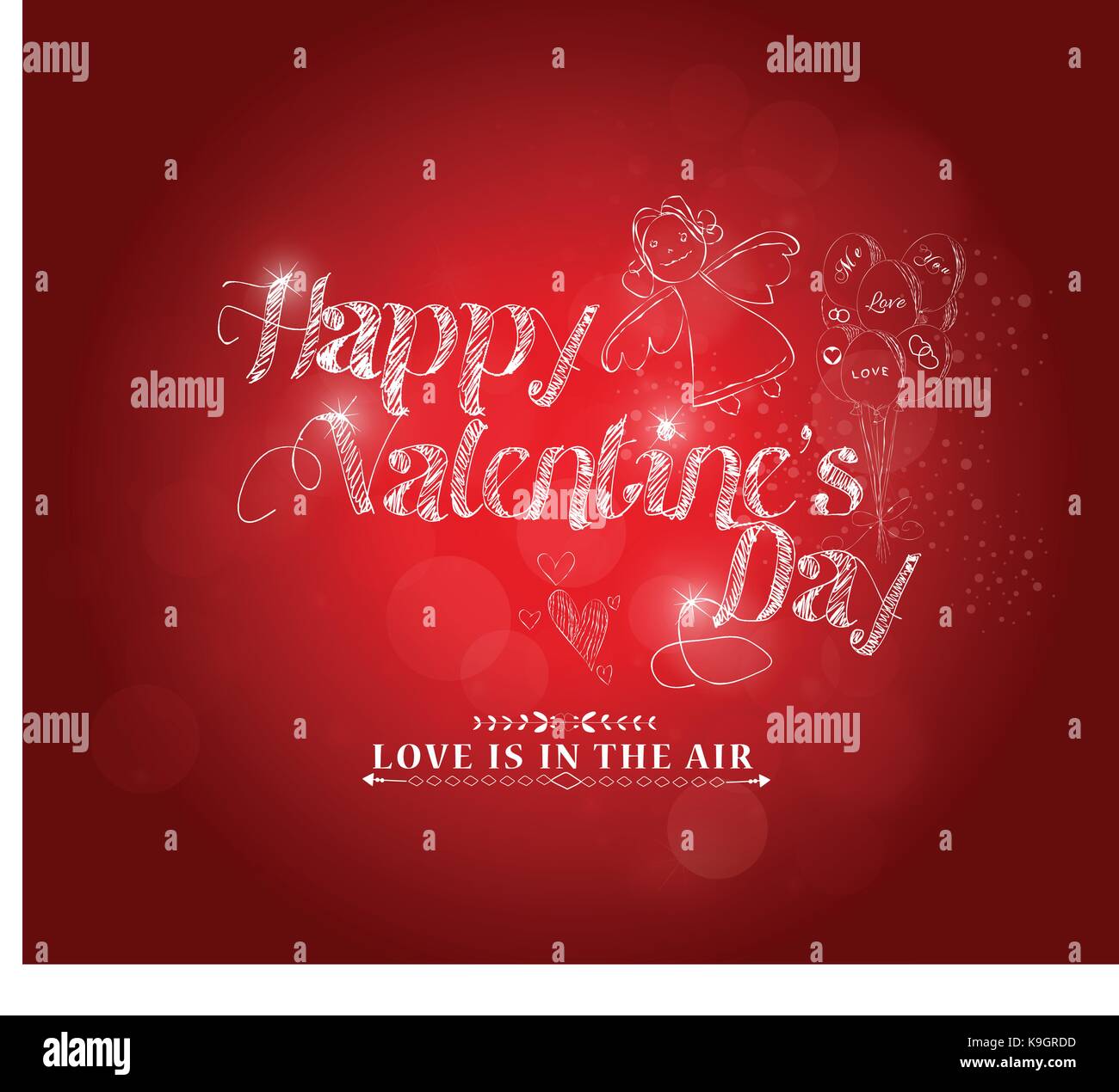 retro love background for happy valentines day card Stock Vector Image ...