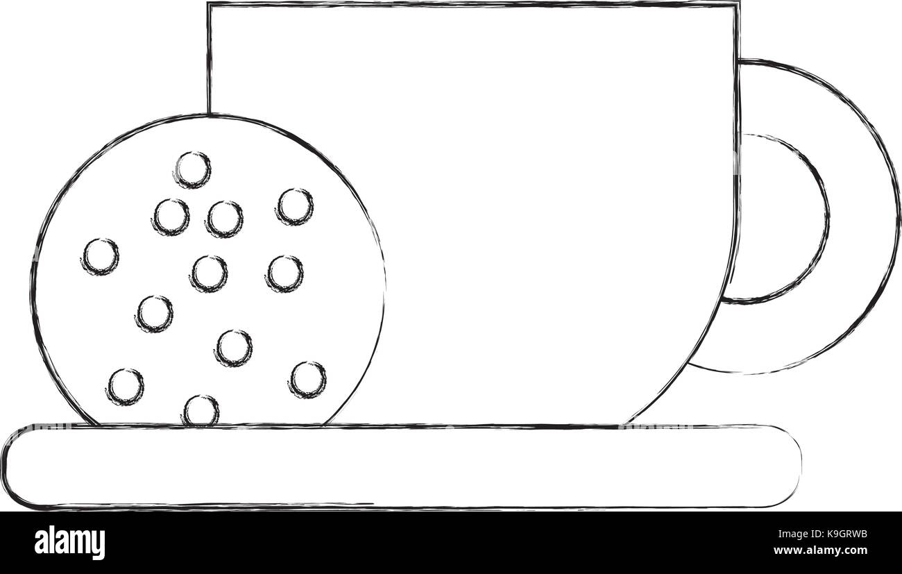 Cup hot drink cookies Black and White Stock Photos & Images - Alamy