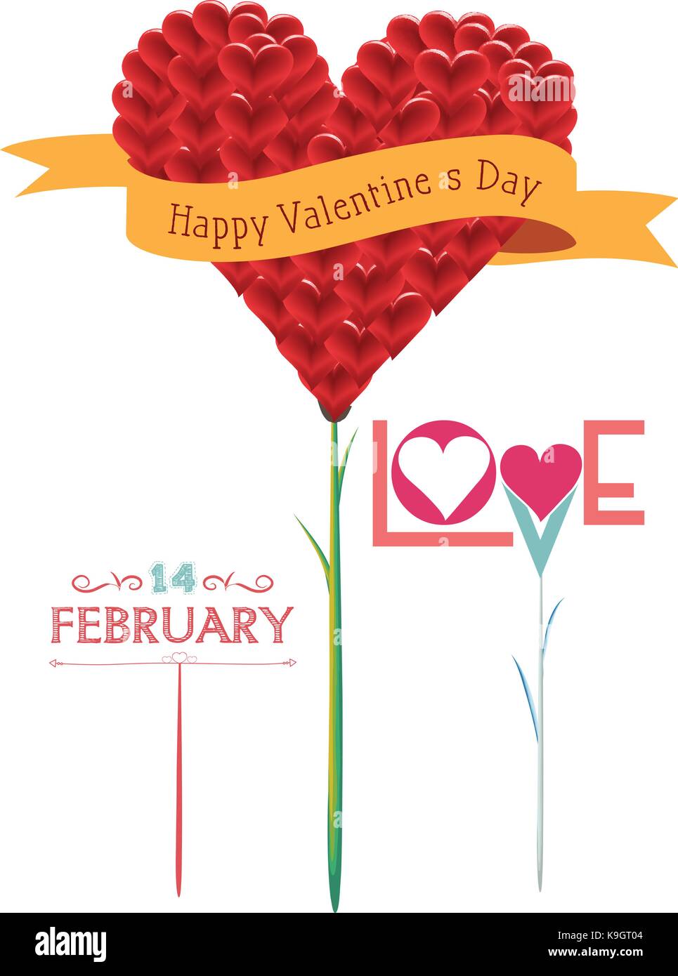 Red shaped flower plant Stock Vector Images - Alamy