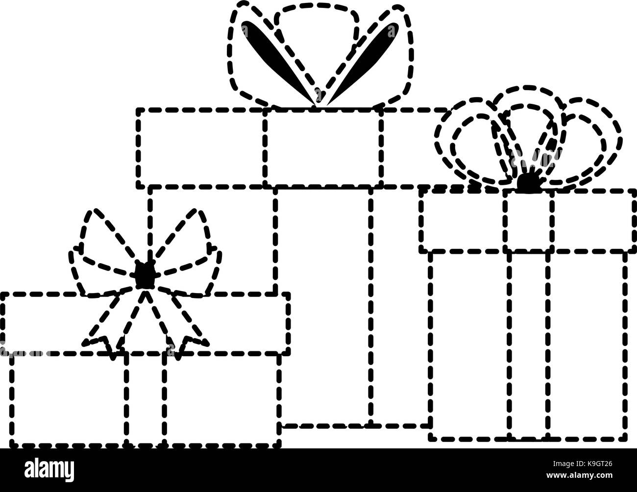 Christmas decoration cute presents Black and White Stock Photos ...