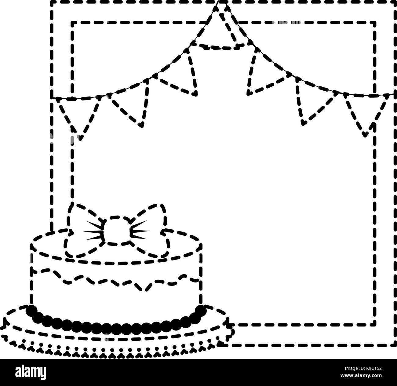 delicious cake with garlands vector illustration design Stock Vector ...