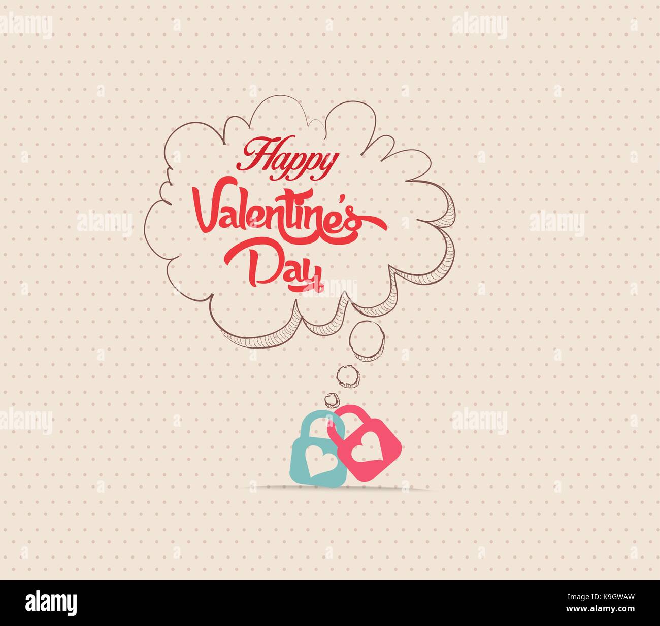 valentines poster with bubble lock card Stock Vector Image & Art - Alamy
