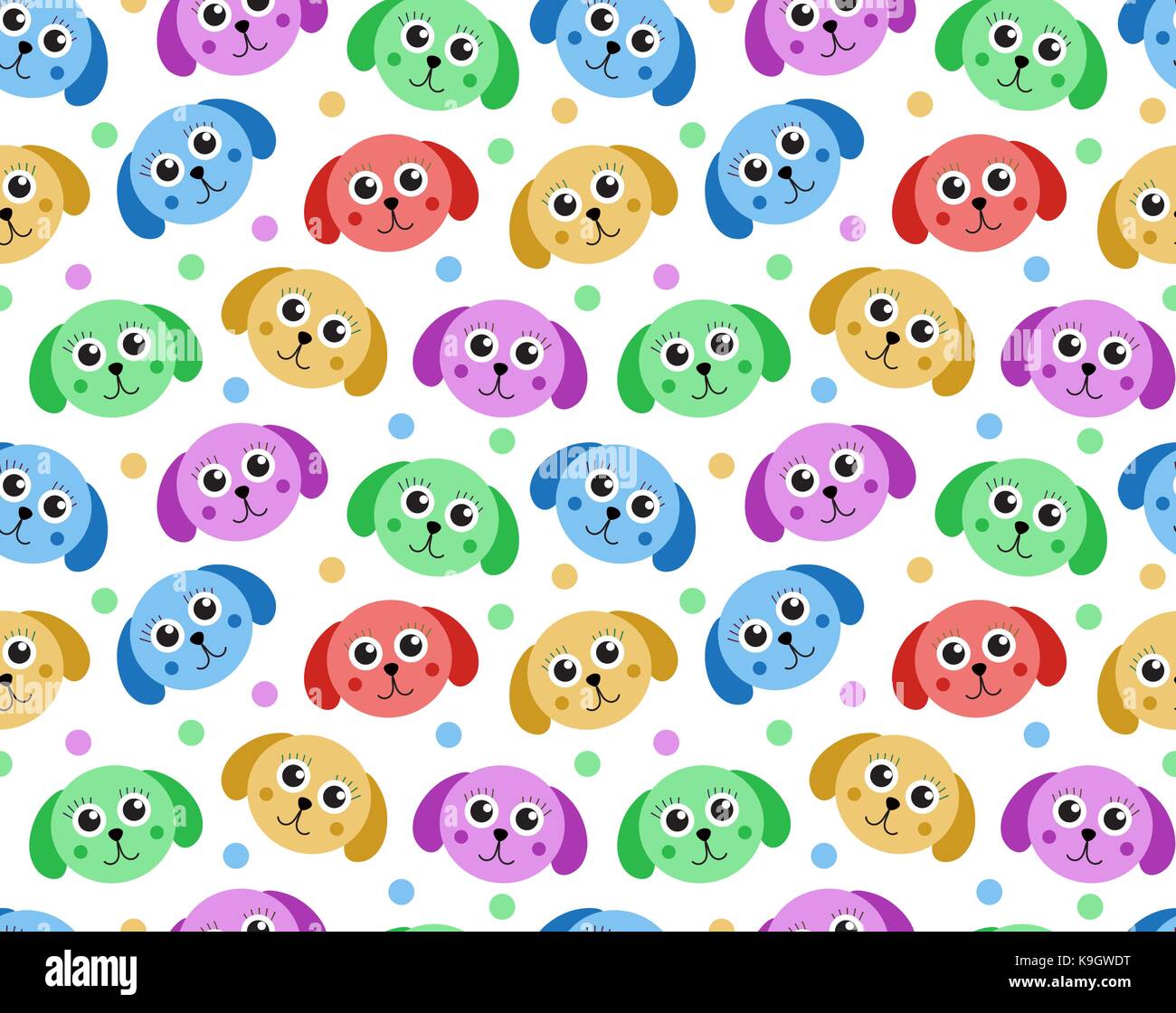 Cute puppy seamless pattern. Dog repetitive texture. Children endless ...