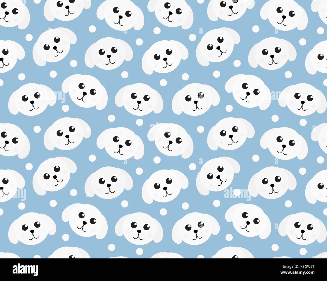 Cute puppy seamless pattern. Dog repetitive texture. Children endless ...