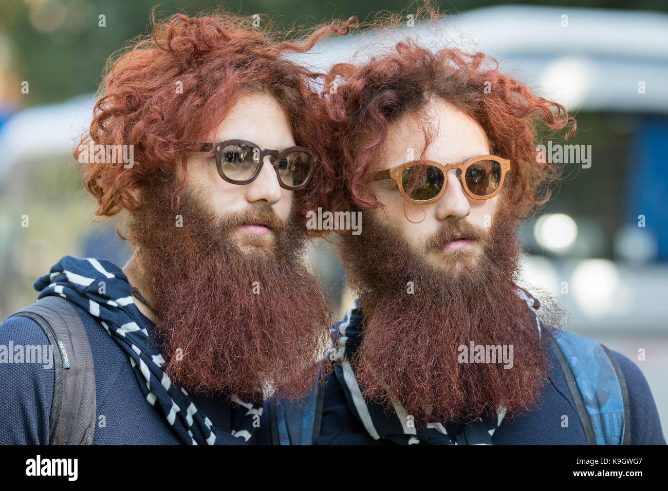 Brothers twins identical twins denim hi-res stock photography and ...