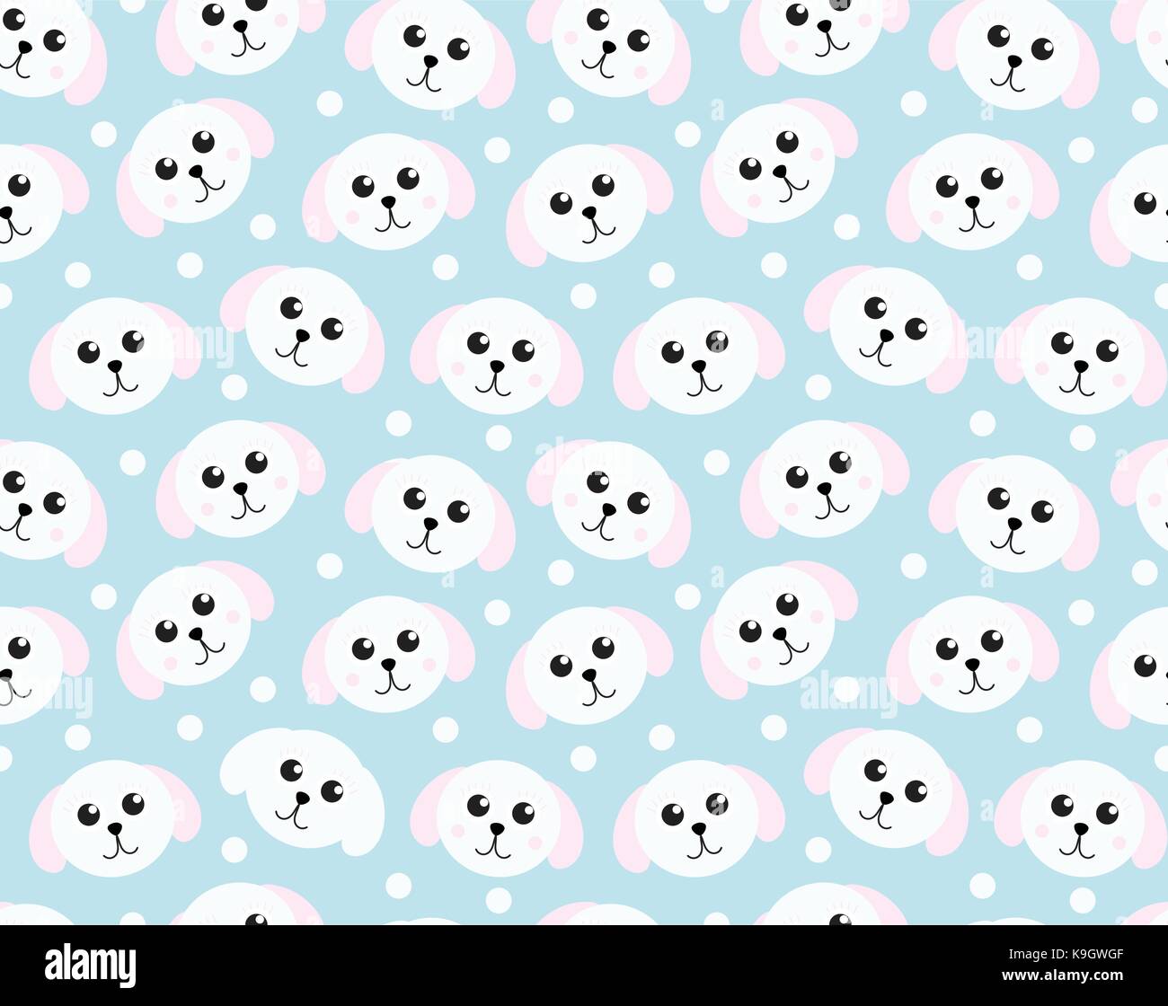 Cute puppy seamless pattern. Dog repetitive texture. Children endless ...