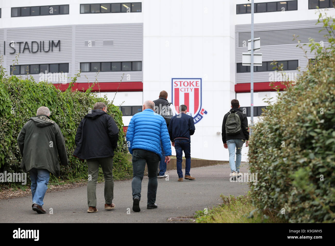 Stoke City supporters arrive before the Premier League match at the ...
