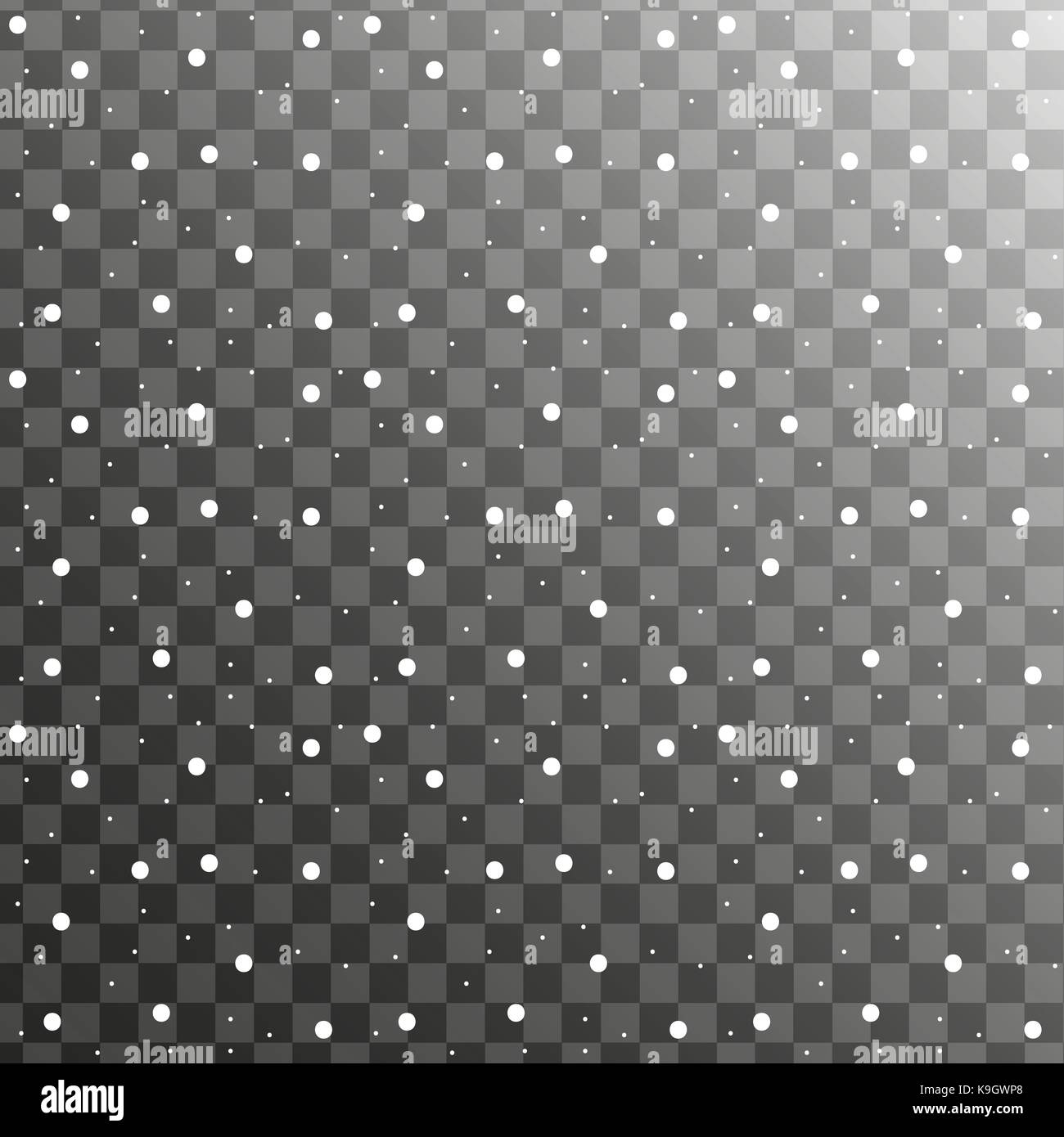 Realistic falling snowflakes seamless pattern. Snow falls isolated on a ...