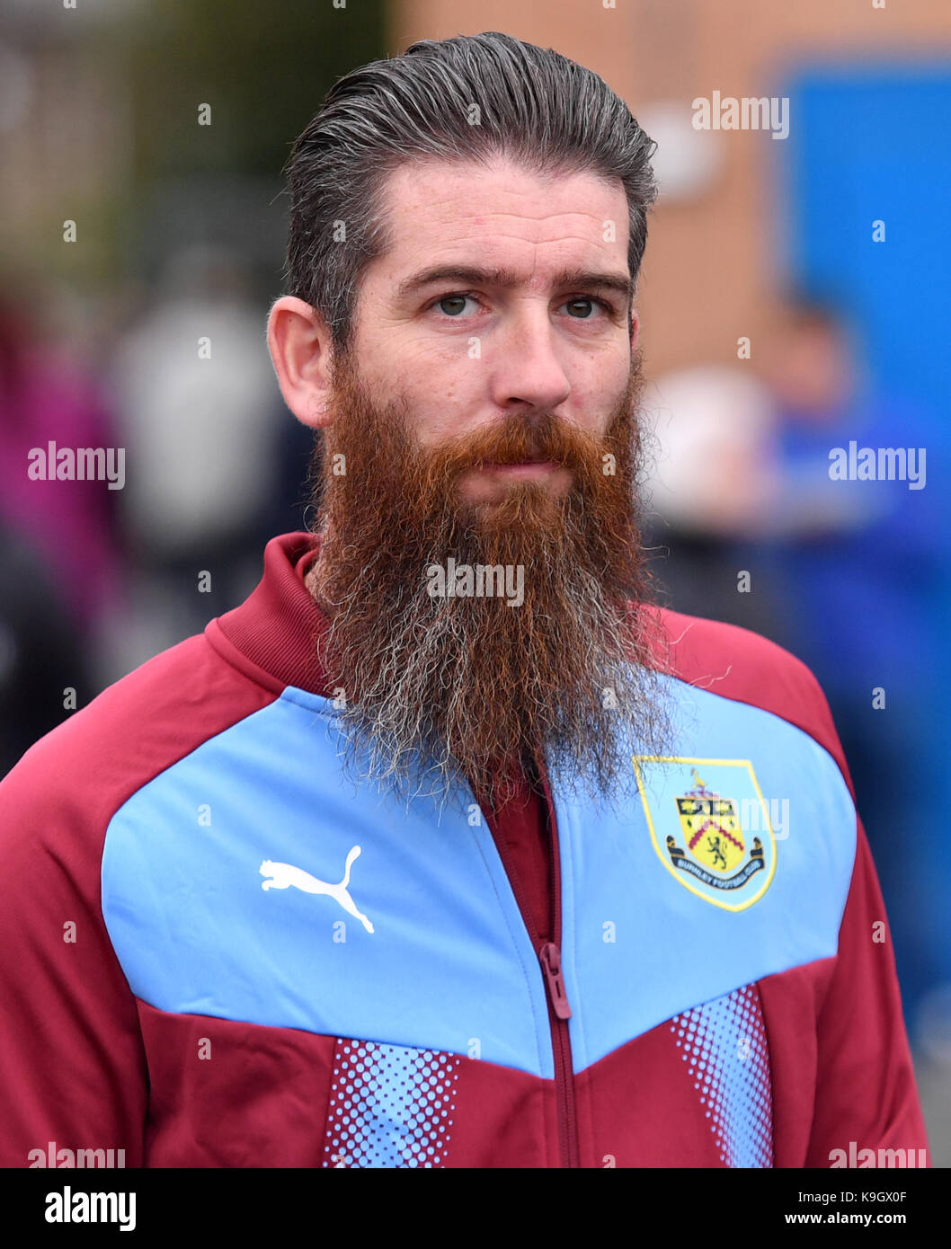 Burnley fans pose for a photo prior to the Premier League match at Turf ...