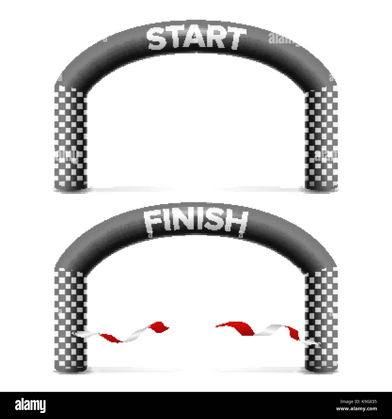 Finish, Start Line Arch Isolated Vector. Sport Event. Triathlon, Skiing ...