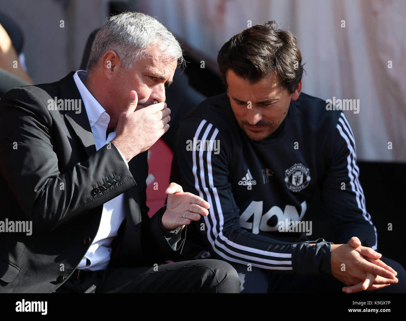 Manchester United manager Jose Mourinho (left) and coach Ricardo ...