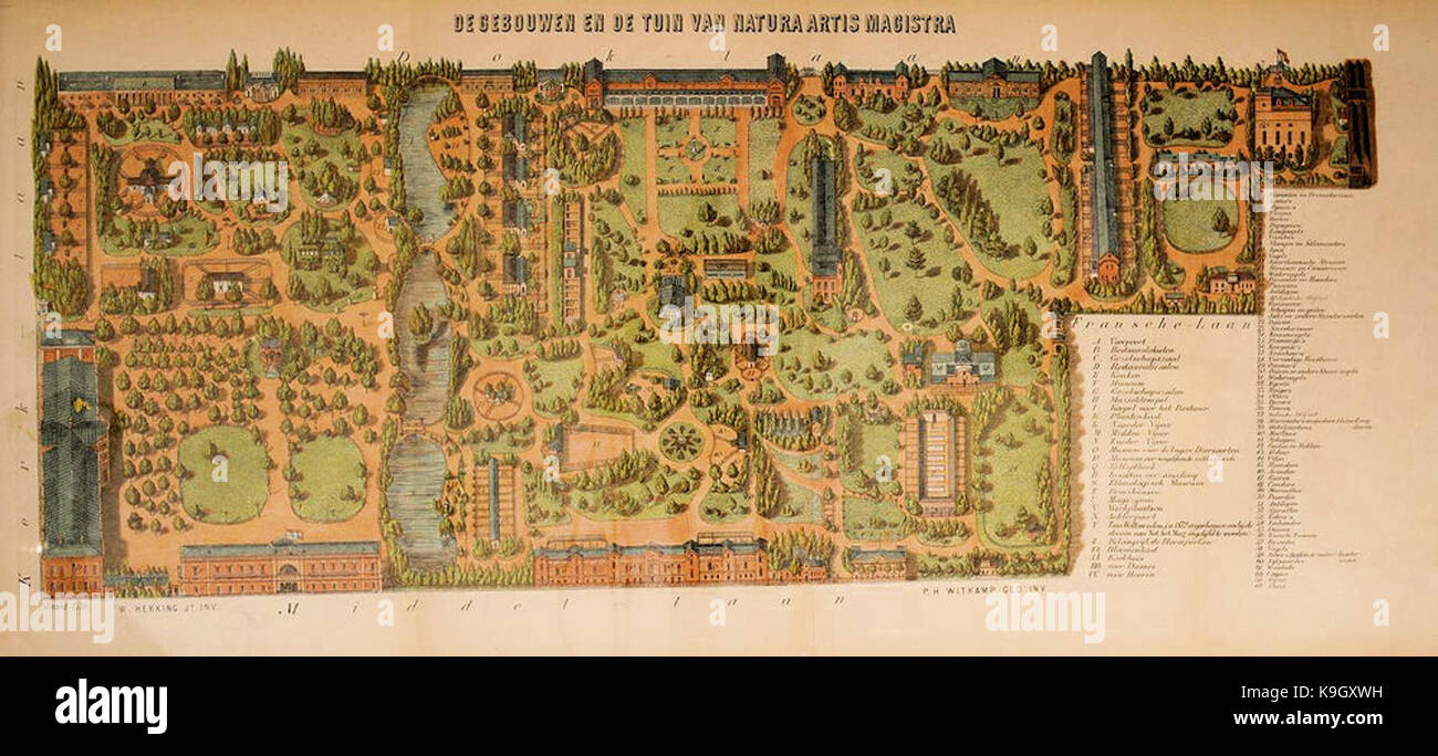 This map, created in 1872 by P.H. Witkamp, depicts the layout of Artis ...