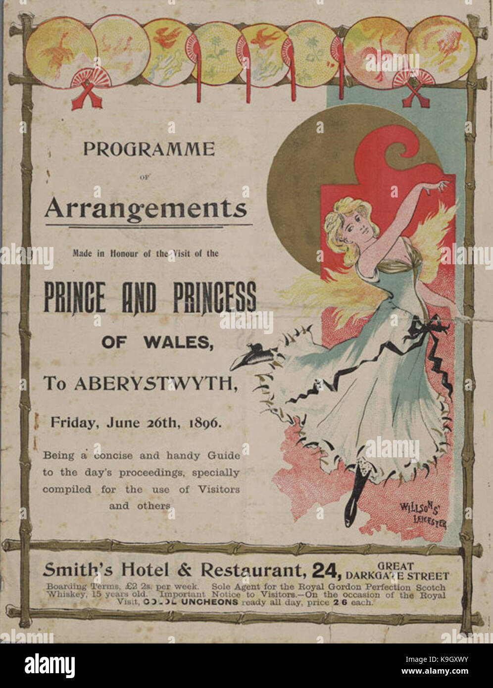 Programme of Arrangements Prince and Princess of Wales 1896 Stock Photo ...