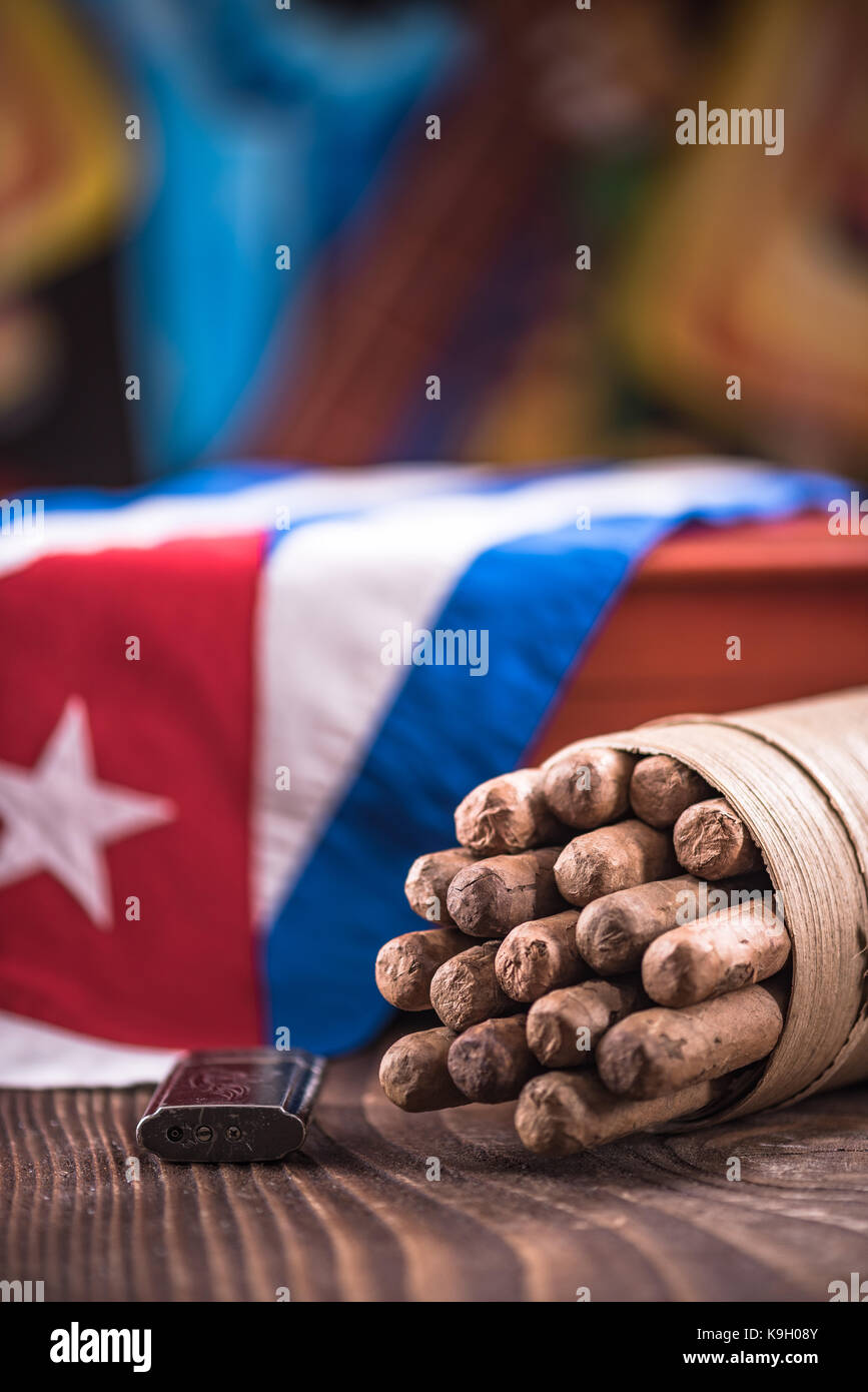 Bunch of handmade Cuban cigars Stock Photo - Alamy