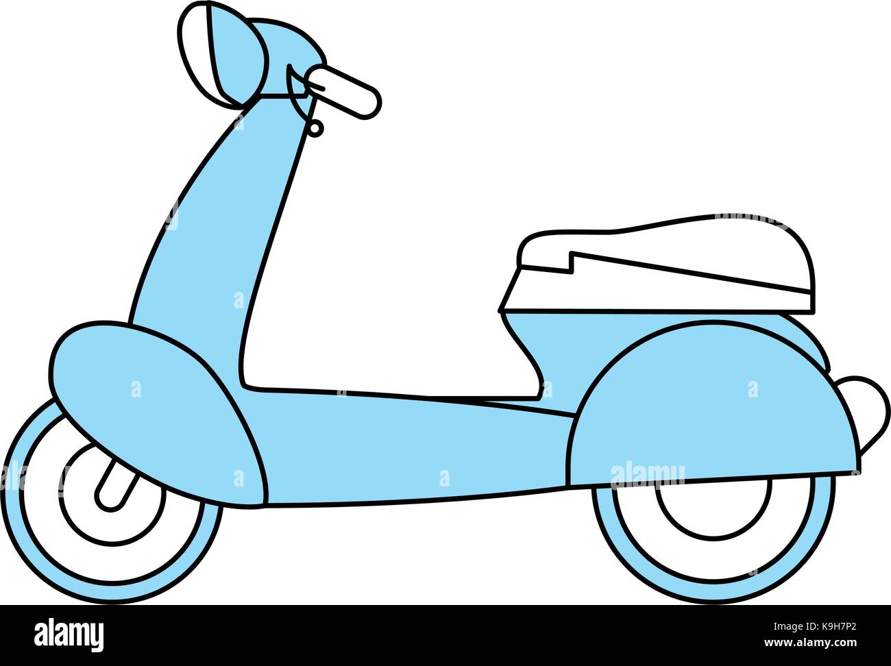 Blue white scooter moped Stock Vector Images - Alamy