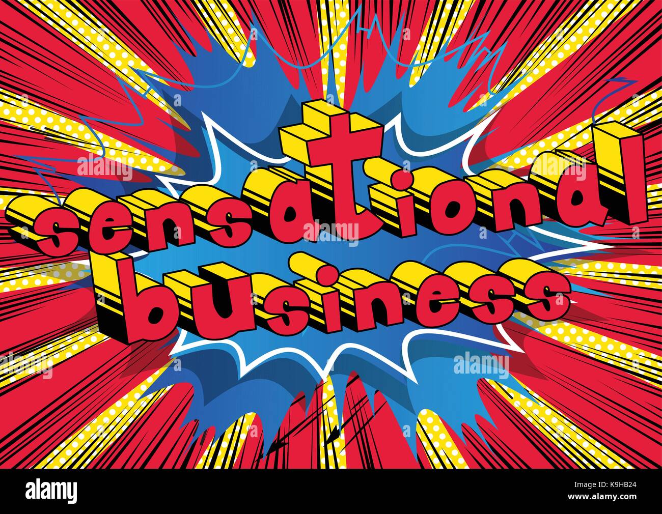 Sensational Business - Comic book style word on abstract background ...