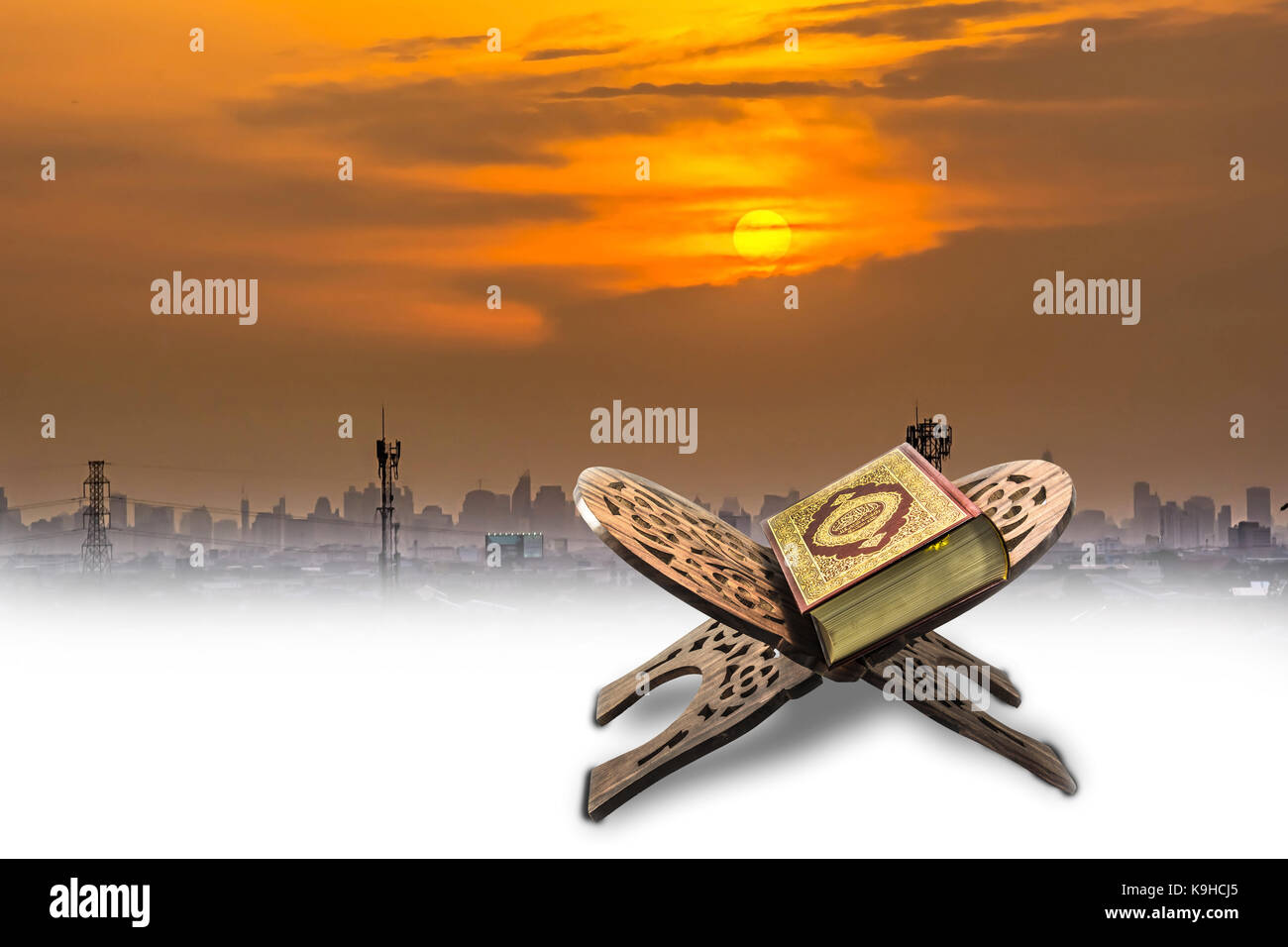 Koran with sky sunset Stock Photo - Alamy