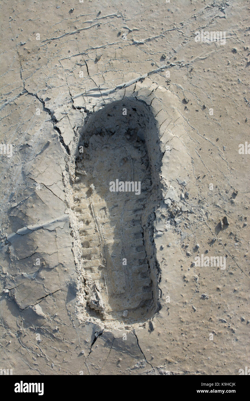 Footstep pattern seen on a concrete background Stock Photo - Alamy