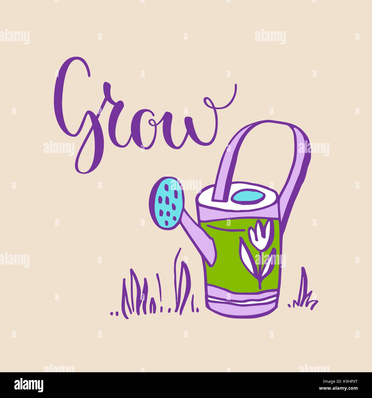 Grow garden lettering Stock Vector Image & Art - Alamy
