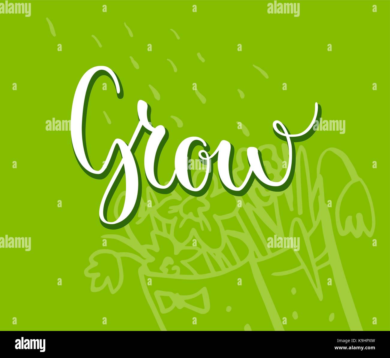 Grow lettering card Stock Vector Image & Art - Alamy