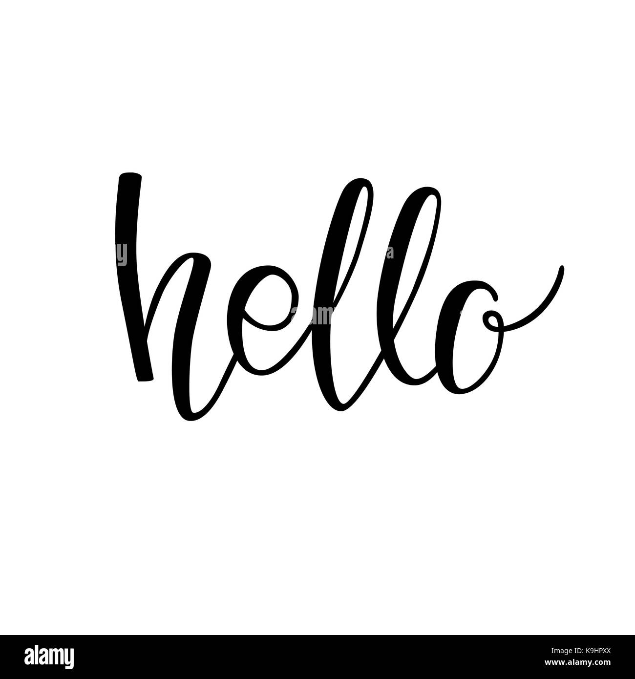 Hello black lettering Stock Vector Image & Art - Alamy