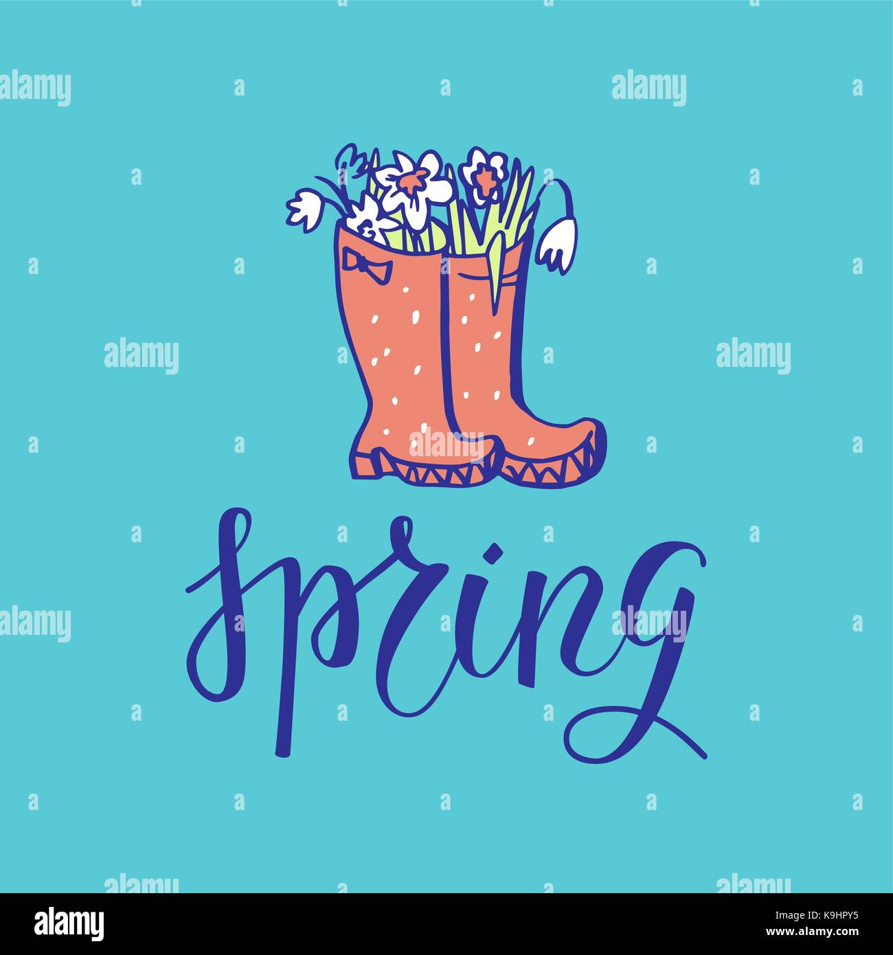 Spring season lettering card Stock Vector Image & Art - Alamy