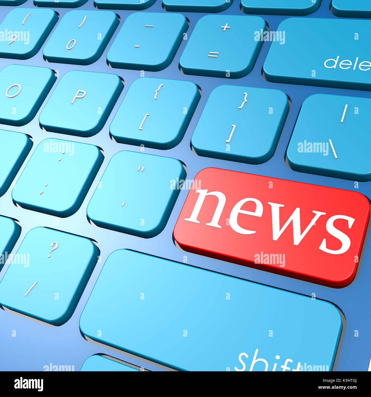 Keyboard blue key newsletter hi-res stock photography and images - Alamy