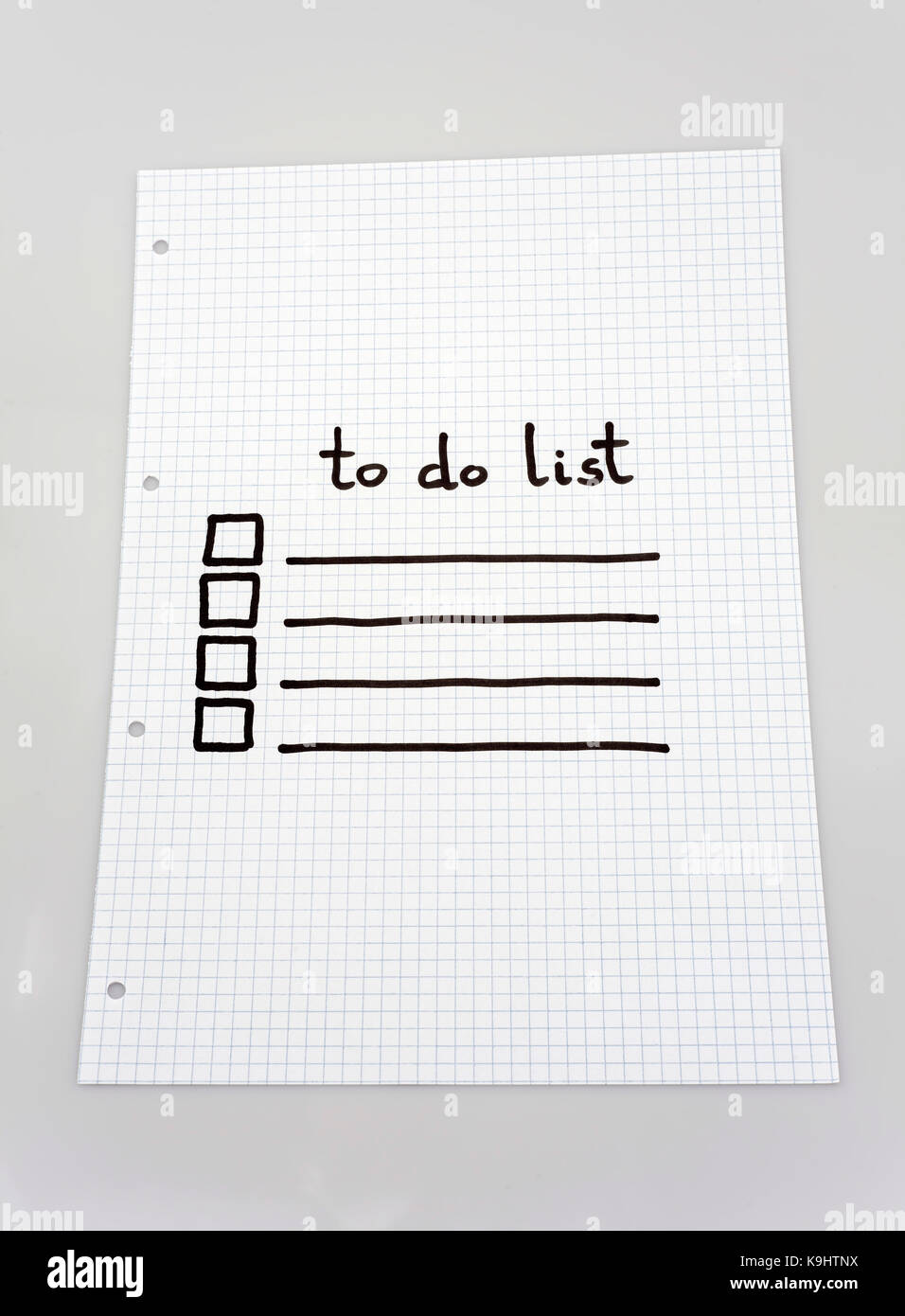 to do list on paper Stock Photo - Alamy