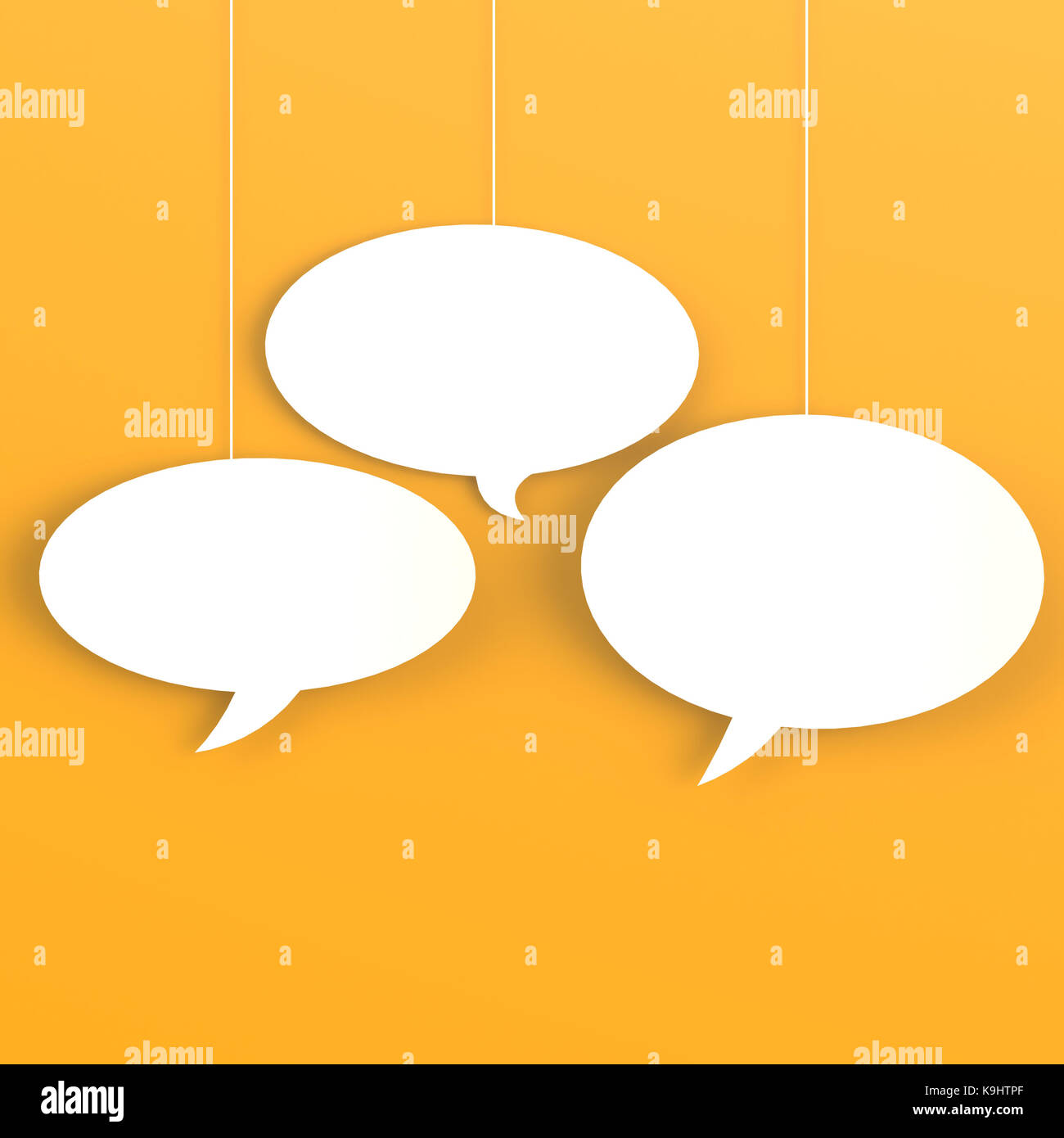 Talk bubble with orange color background Stock Photo - Alamy