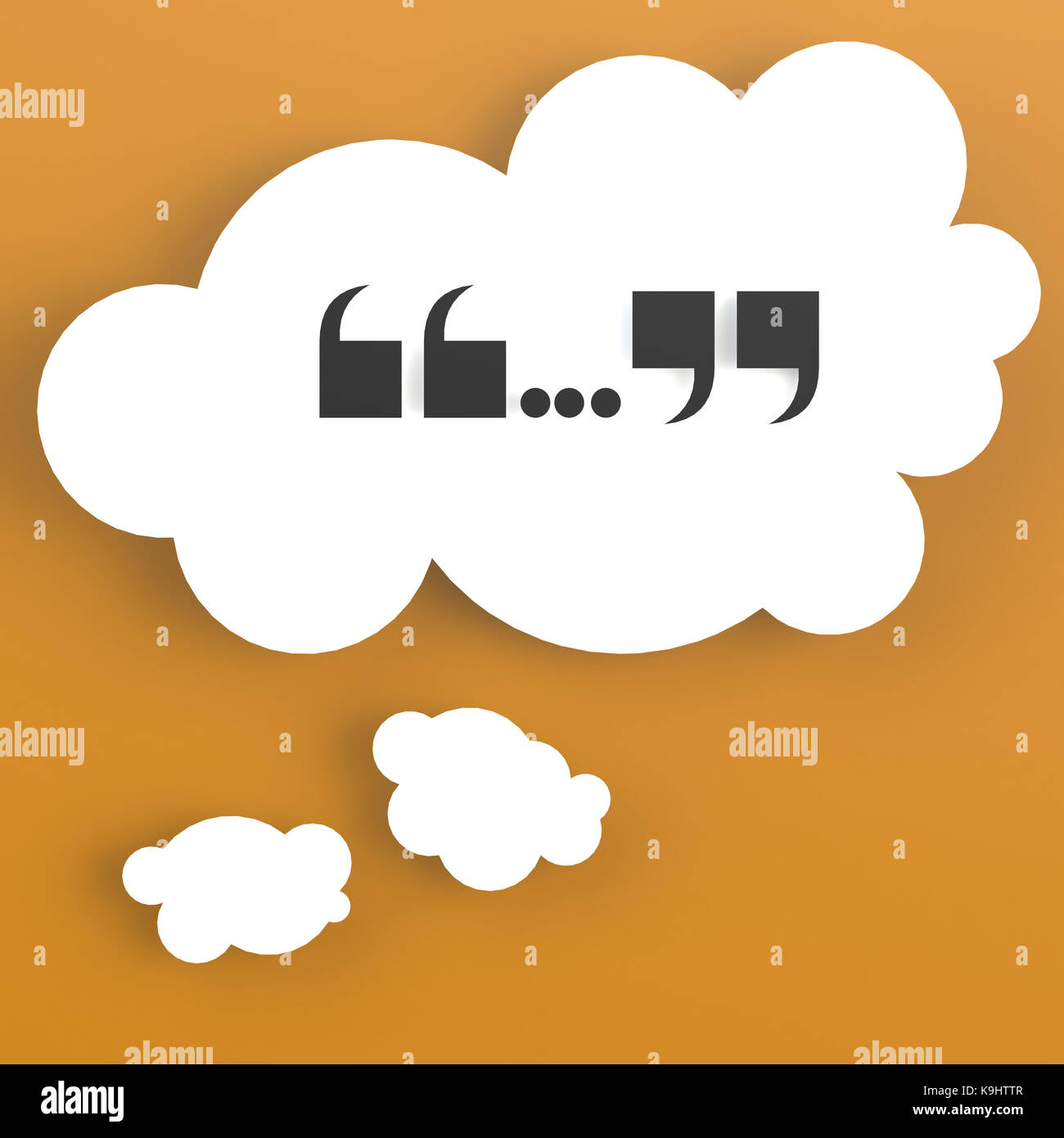 Thought bubble with orange color background Stock Photo - Alamy