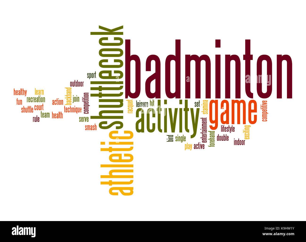 Badminton word cloud Stock Photo - Alamy