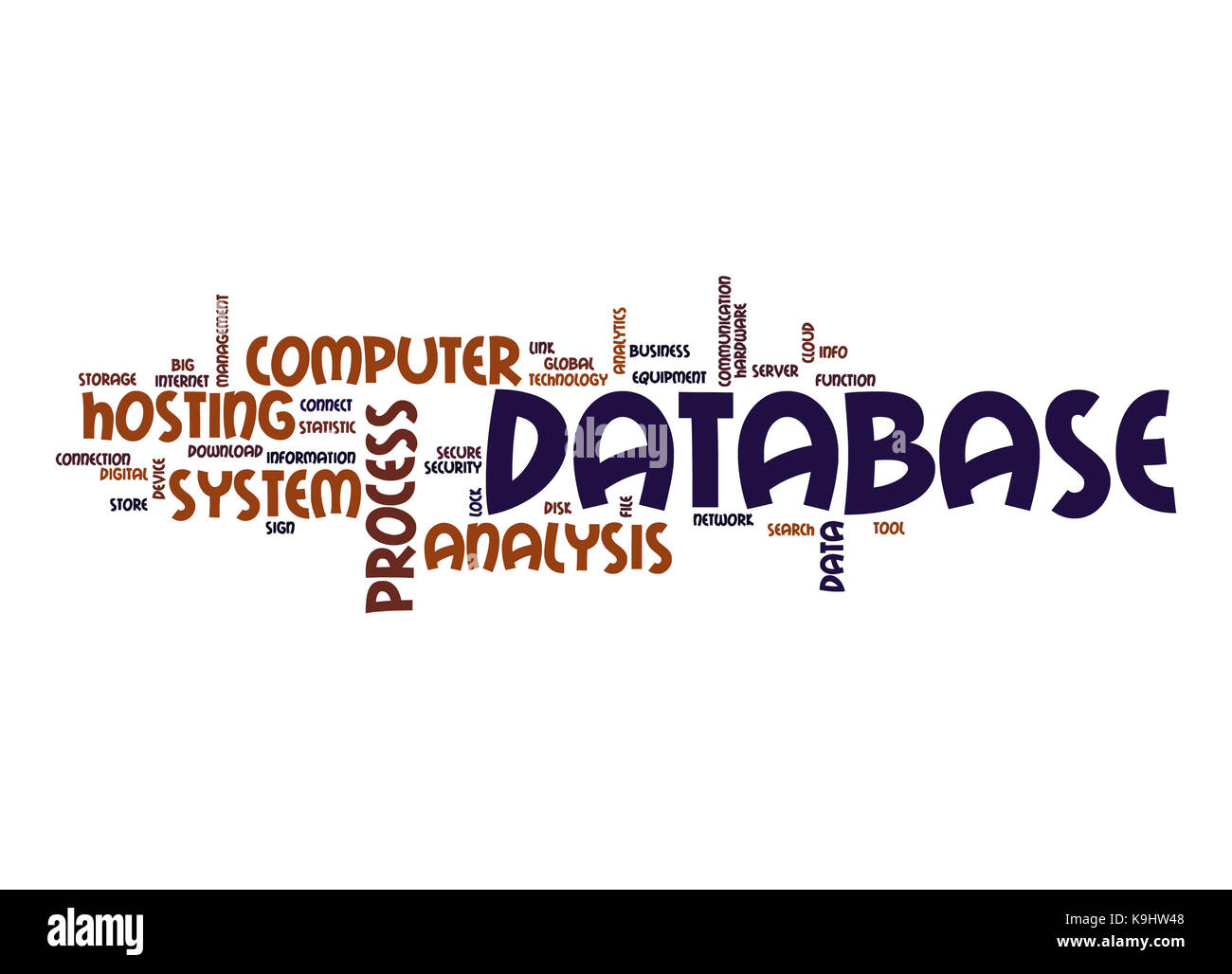 Database word cloud Stock Photo - Alamy