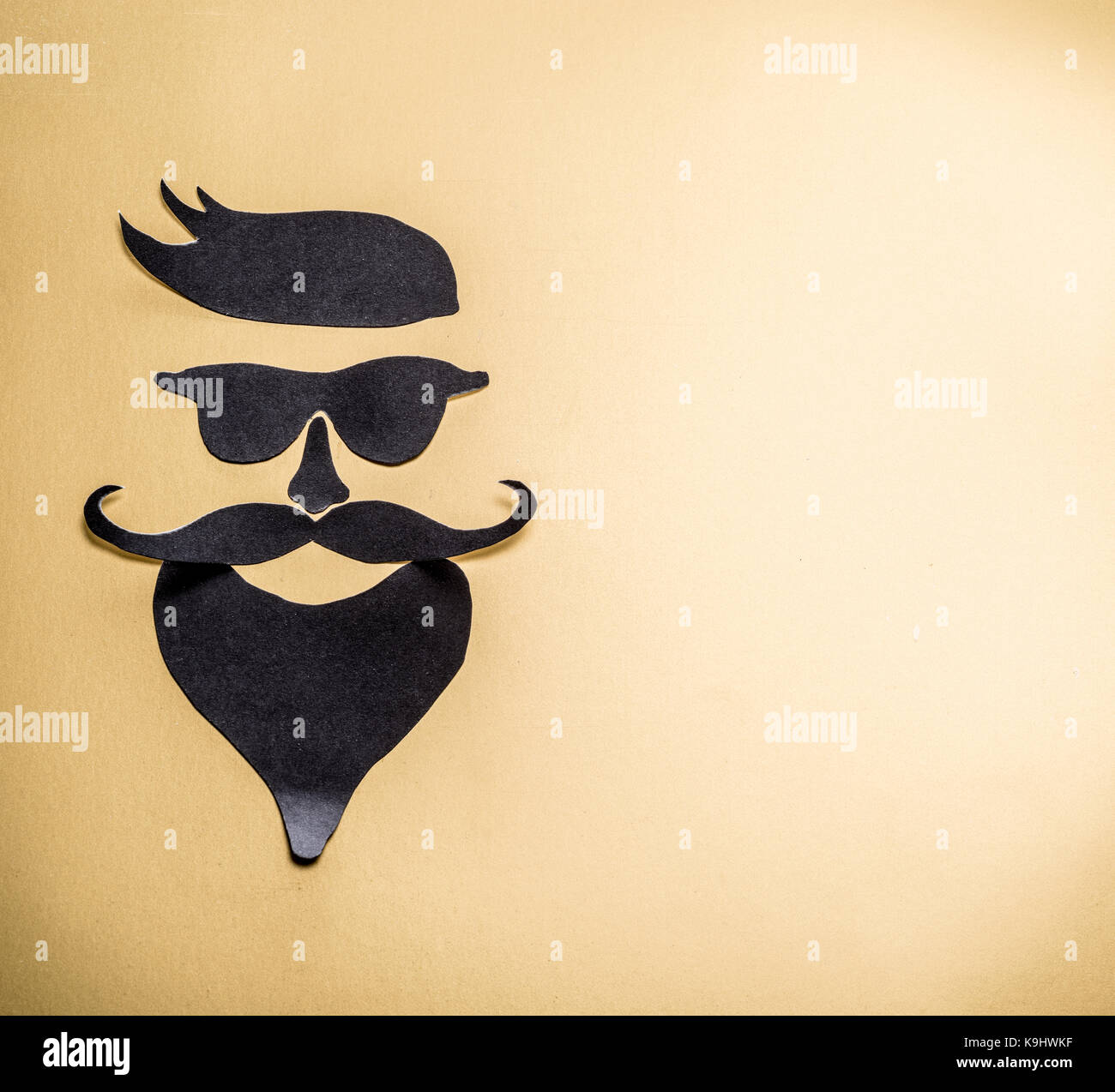 Hipster's definicial facial look cut from paper Stock Photo - Alamy