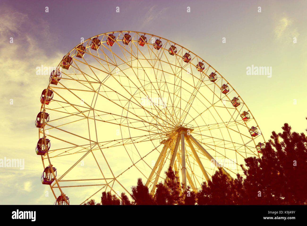 A colourful ferris wheel. Front view. Kazan, Russia Stock Photo - Alamy