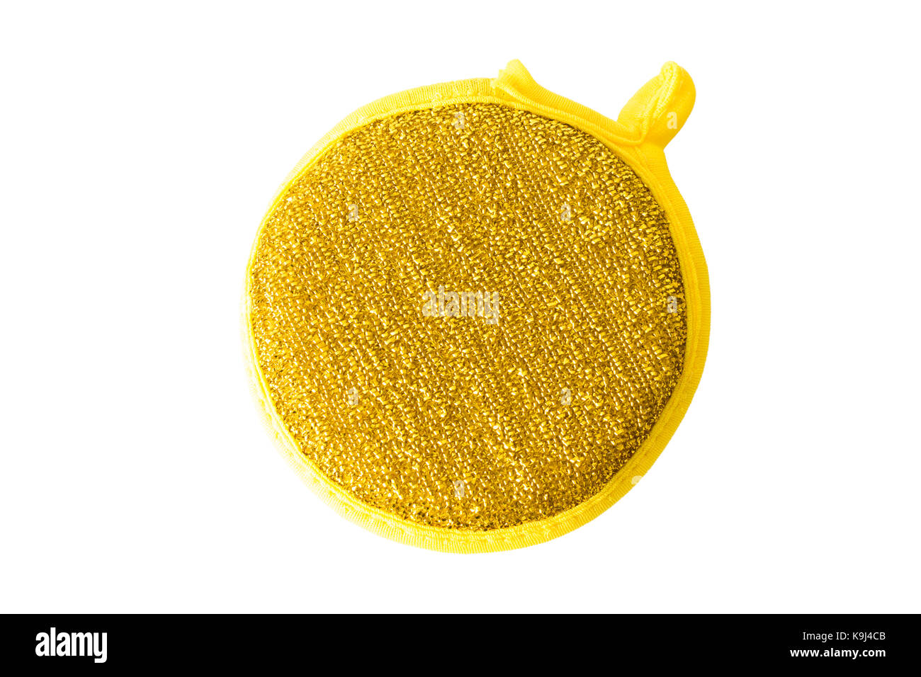 golden sponge for cleaning isolated on white background Stock Photo - Alamy