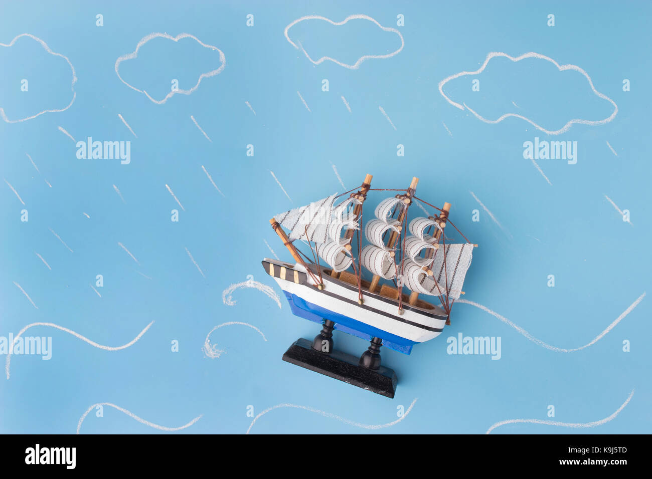 ship model in a storm. danger concept Stock Photo - Alamy