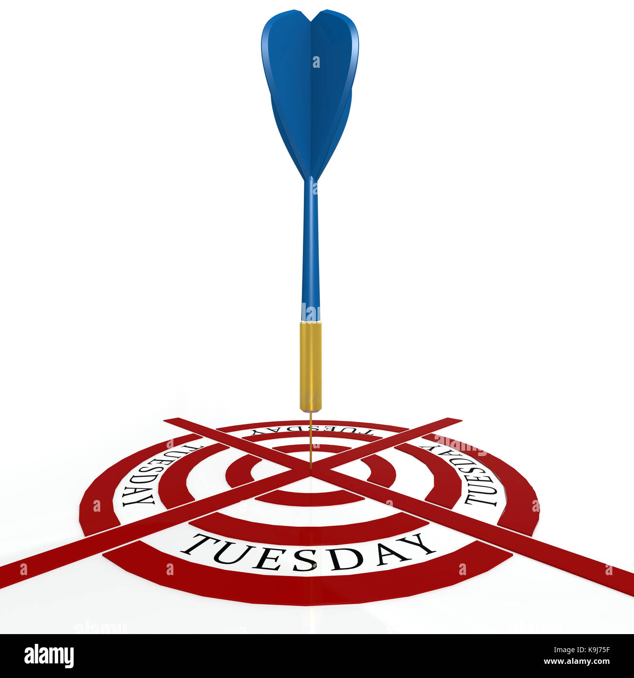 Dart board with Tuesday Stock Photo - Alamy