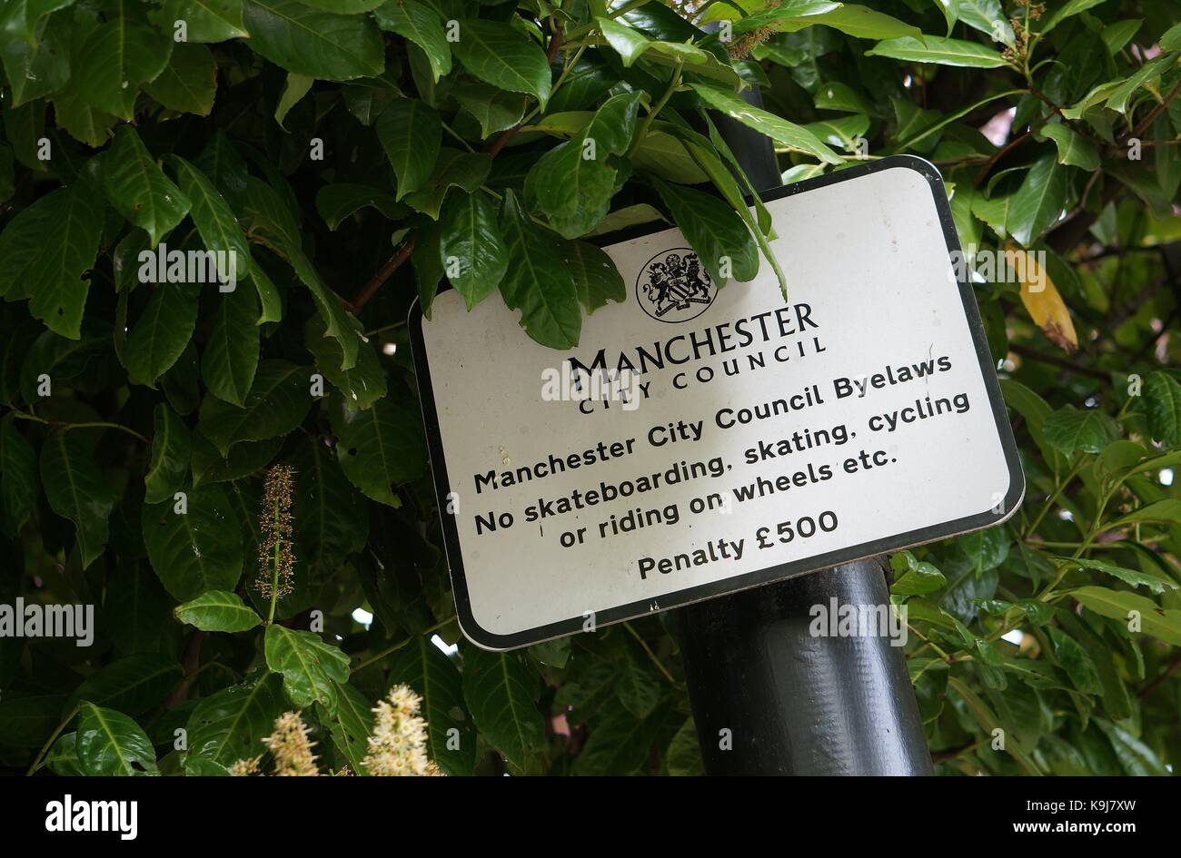 Manchester City Council information sign in the city of Manchester ...