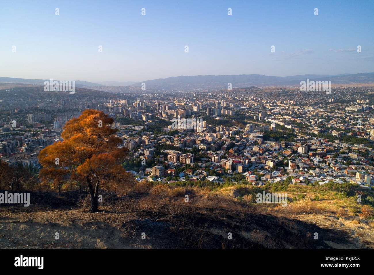 View of Tbilisi from Mount Mtatsminda. Aerial photography Stock Photo ...