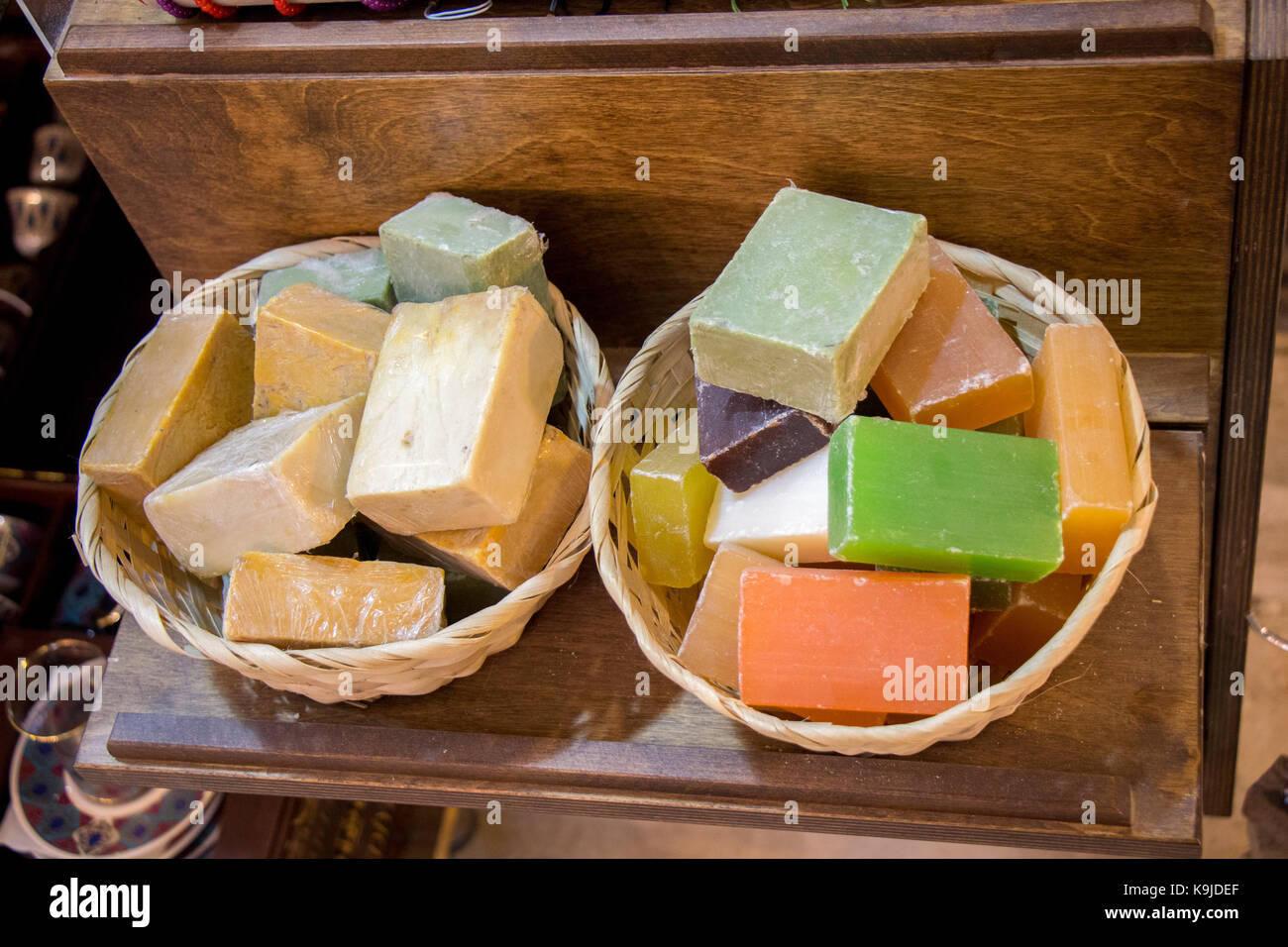 Collection of bars of fragrant hand made organic soap Stock Photo - Alamy