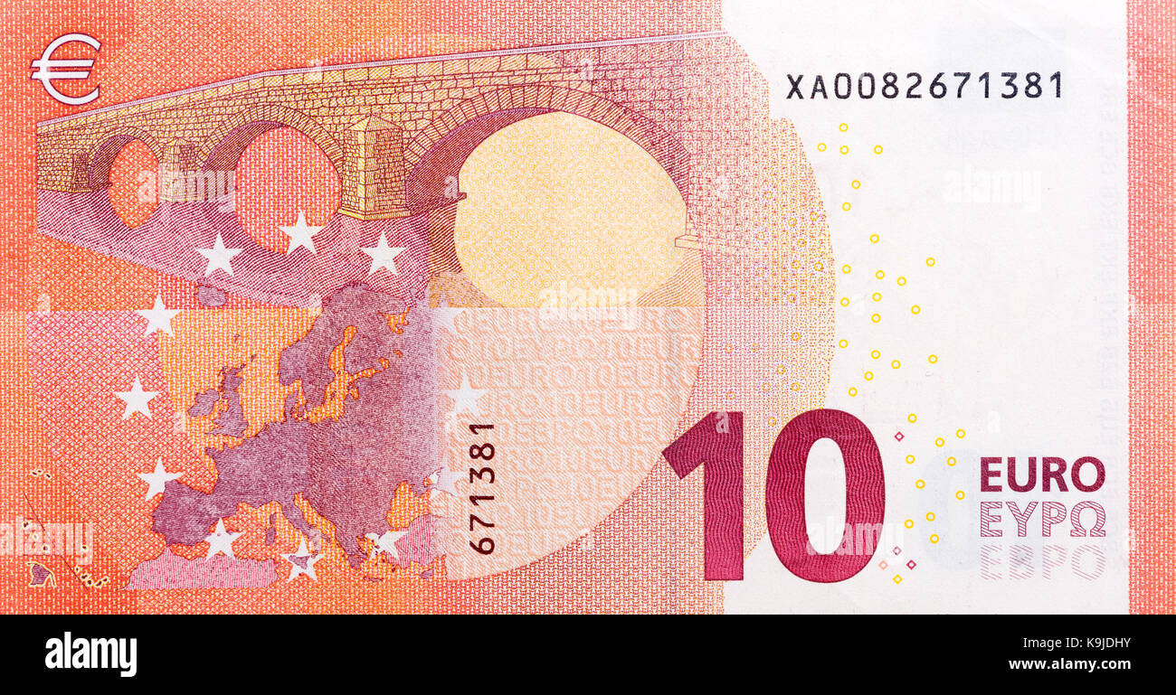Ten euro banknote, back side. High resolution photo Stock Photo - Alamy