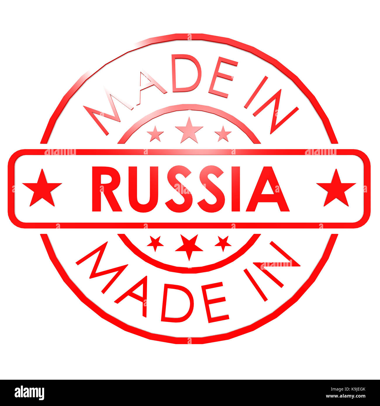 Made in Russia red seal Stock Photo - Alamy