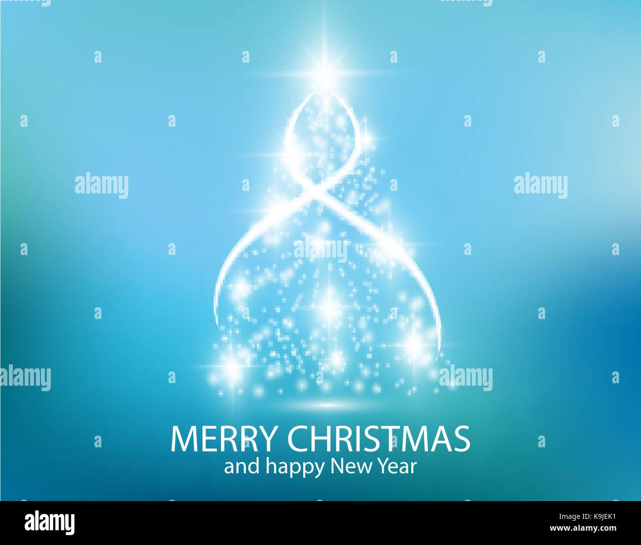 Christmas tree from light vector background. Greeting card or ...