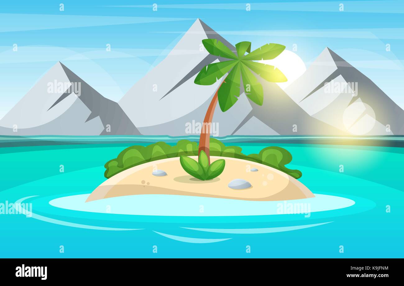 Island cartoon. Sea and sun Stock Vector Image & Art - Alamy