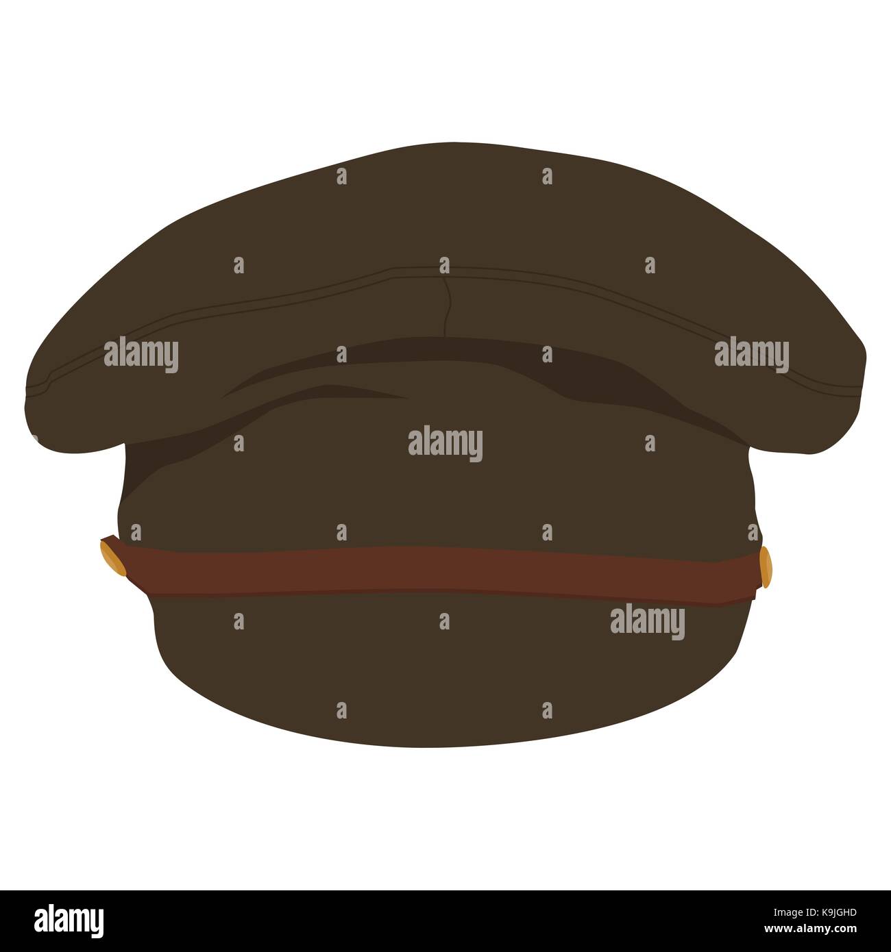 Vector illustration military or army hat, cap with visor template ...