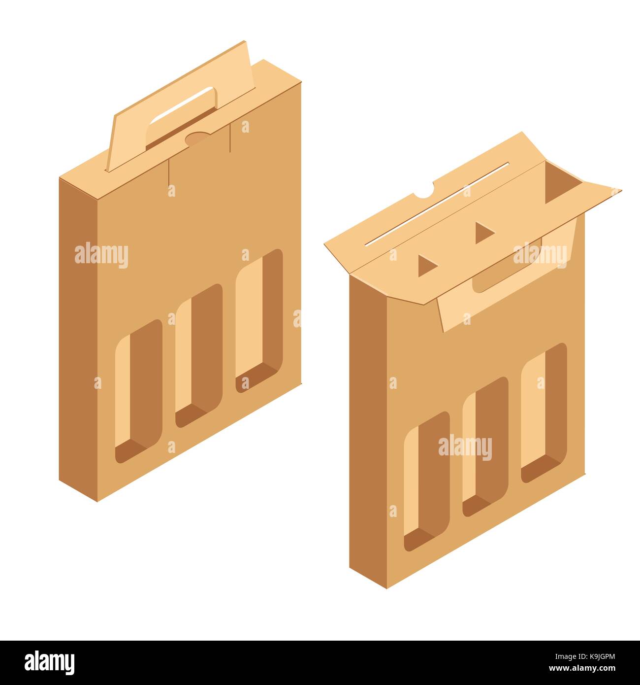 Wine bottle box mockup Stock Vector Images - Alamy
