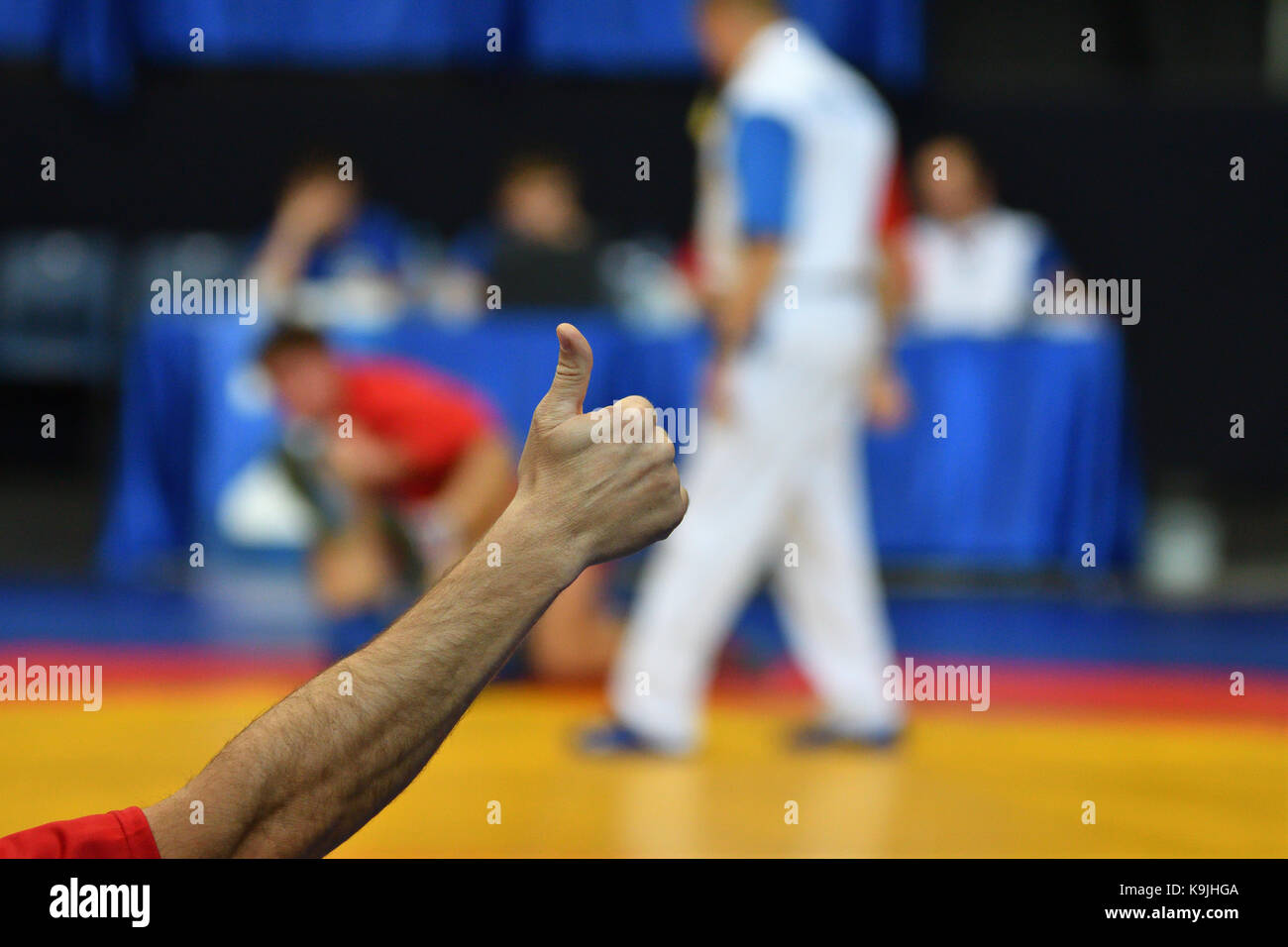 Orenburg, Russia - 29 October 2016: Boys competitions Sambo in the ...