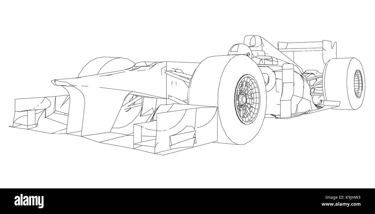 Race car. Wire-frame. EPS10 format. Vector created of 3d Stock Vector ...
