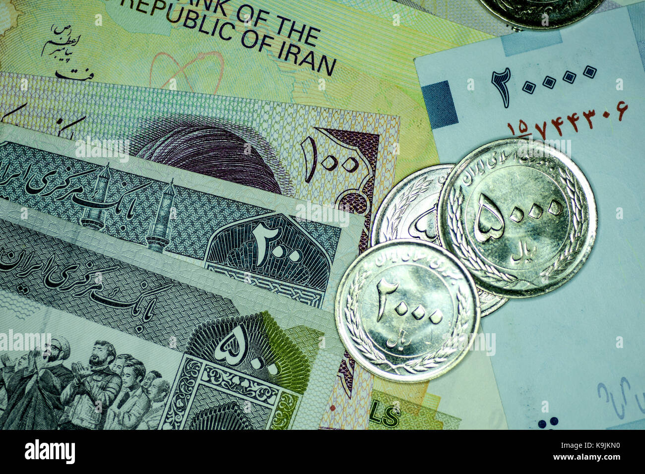Close-up Iranian banknote and currency, Rials, Islamic Republic of Iran Stock Photo - Alamy