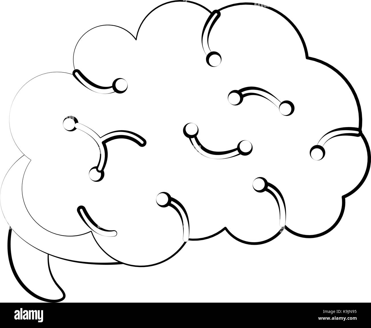 Cybernetic brain artificial intelligence Black and White Stock Photos ...